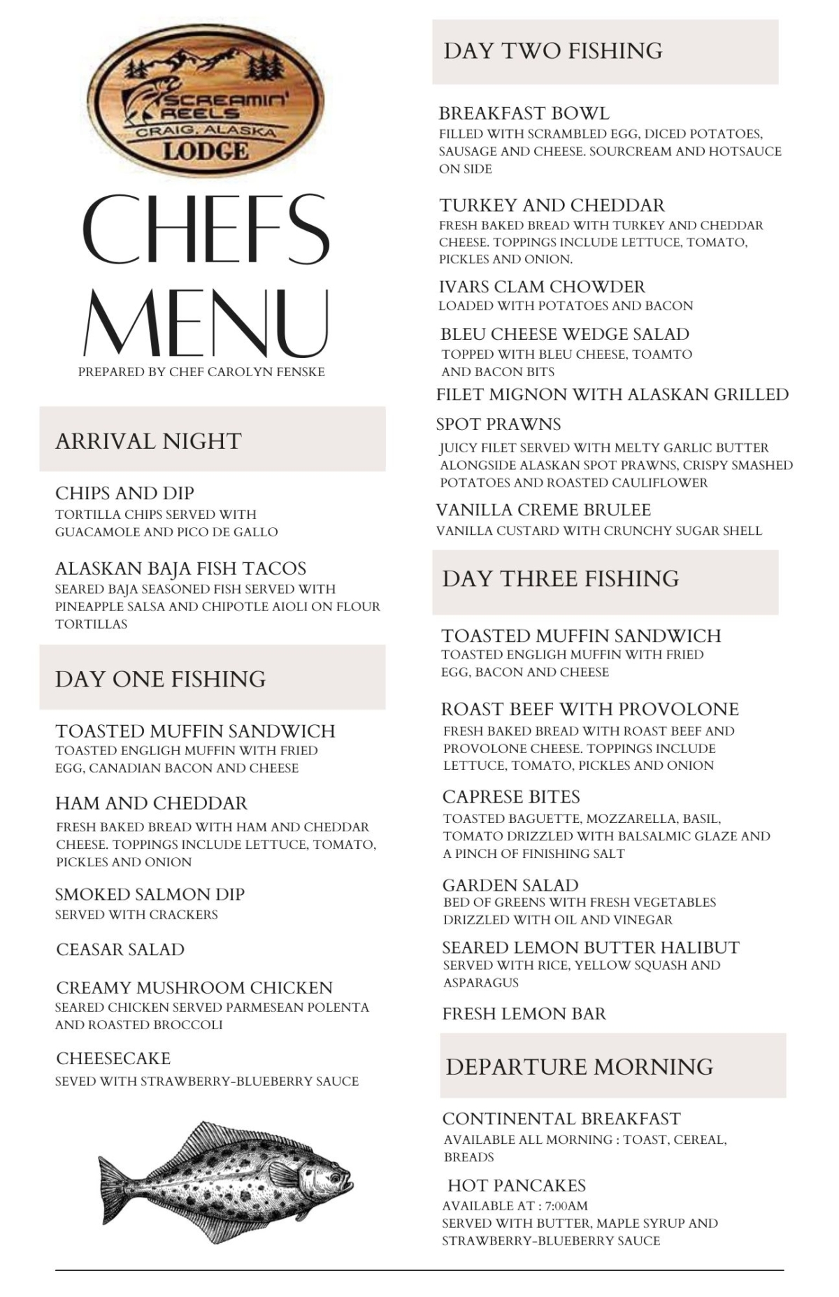 Chef’s Menu - Screamin' Reels